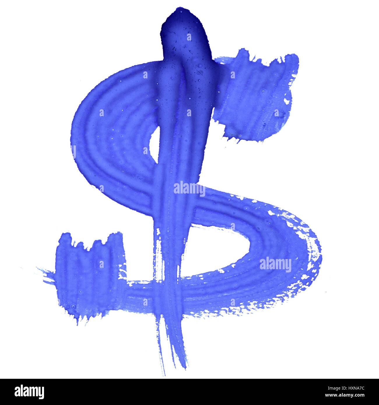 Blue dollar sign over white background Stock Photo - Alamy