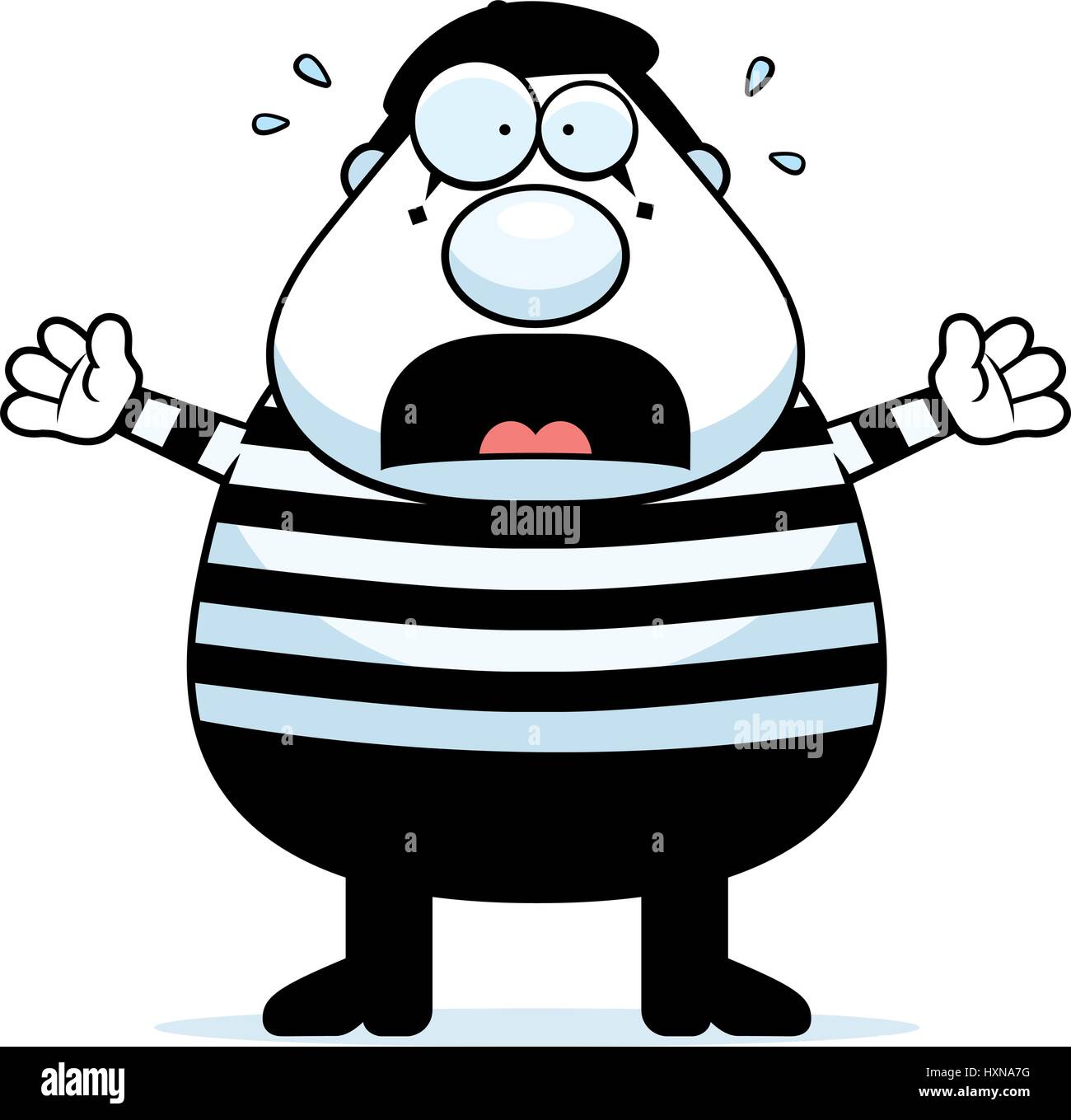 A cartoon illustration of a mime with a panicked expression Stock ...