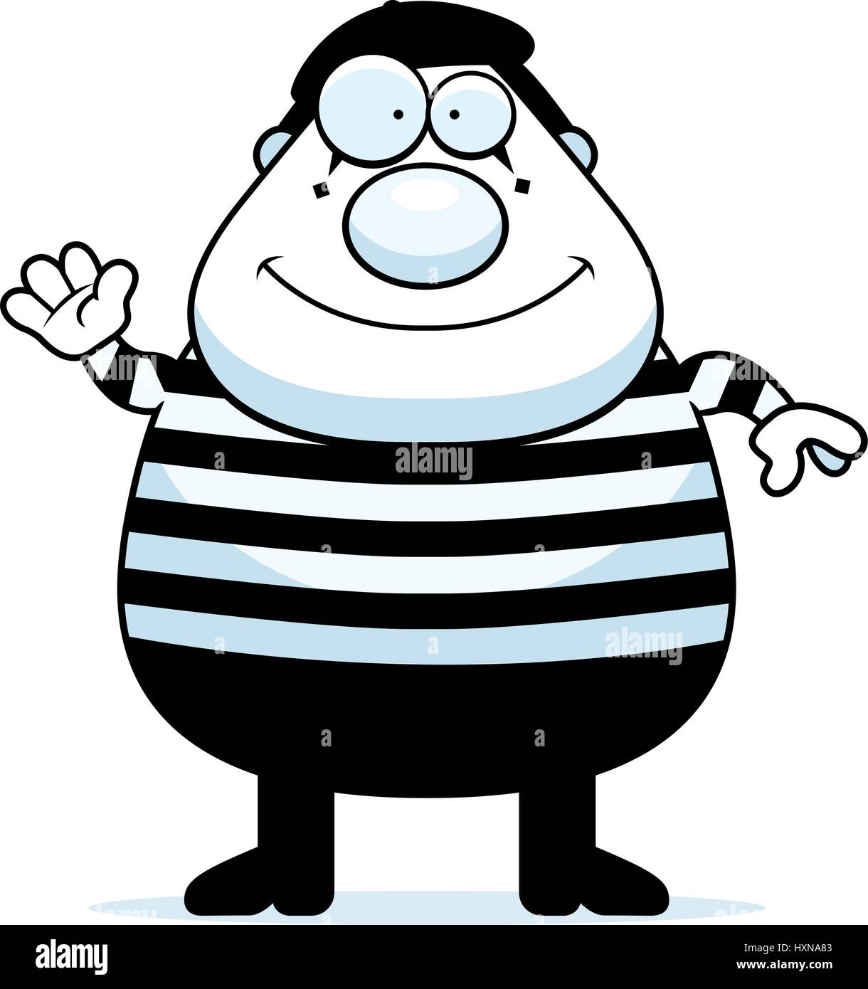 A cartoon illustration of a mime waving and smiling Stock Vector Image ...