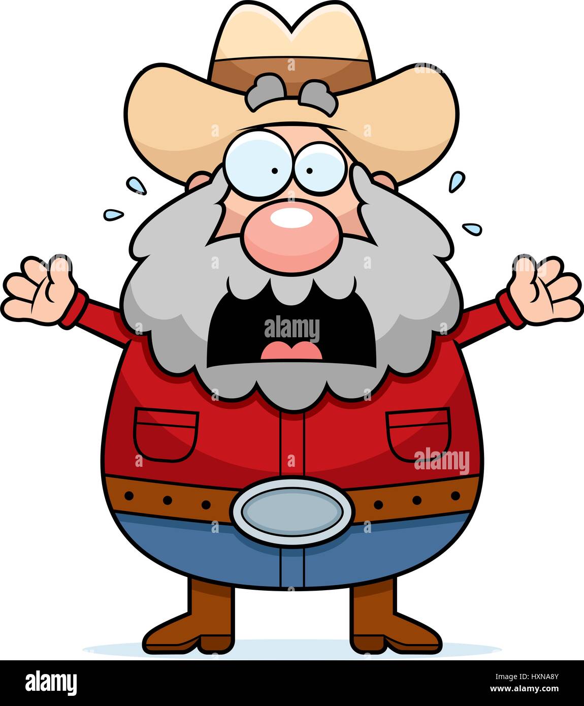 A cartoon illustration of a prospector panicking Stock Vector Image ...