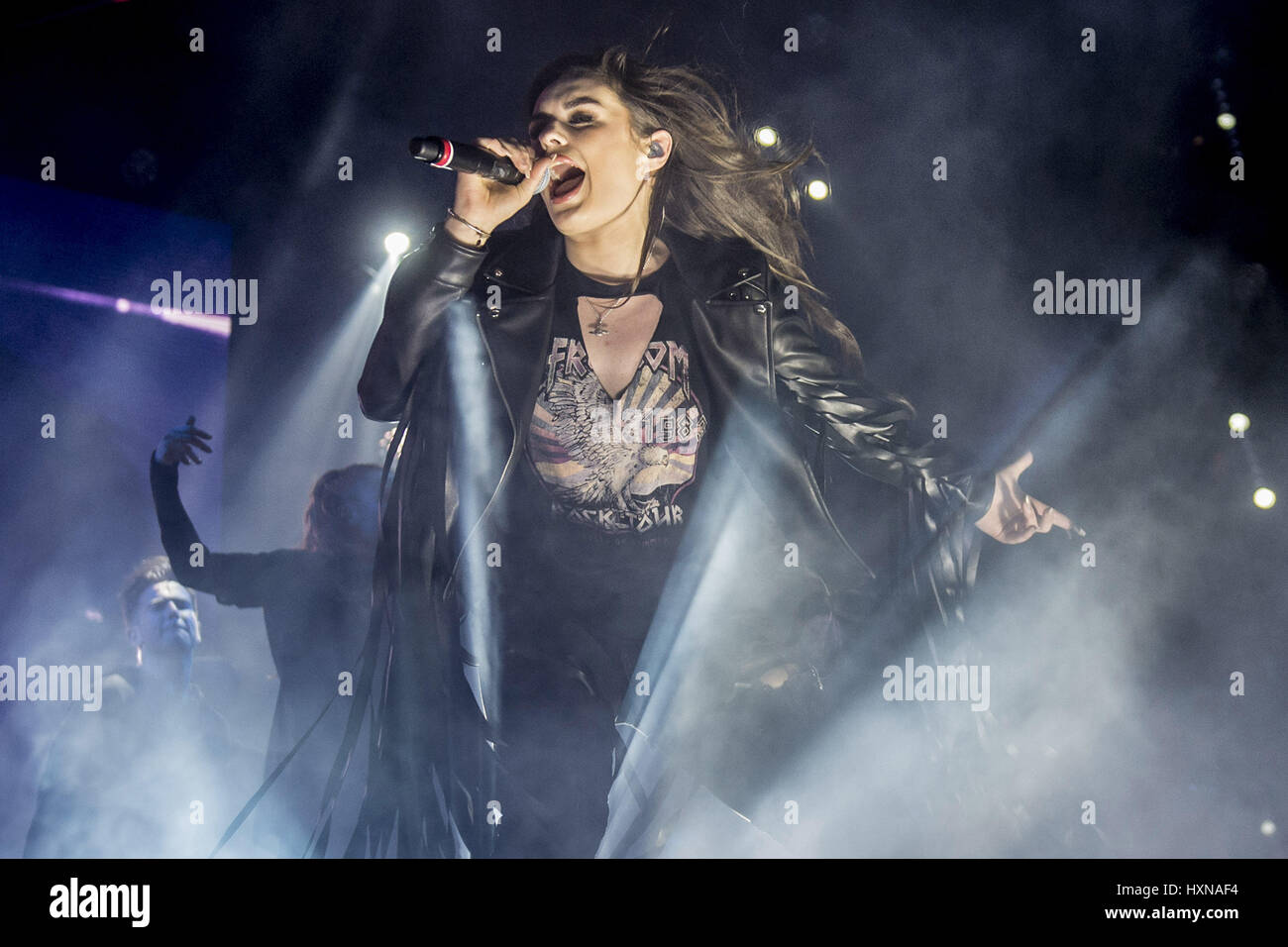 Sam Lavery performs during the X Factor tour at the O2 Arena, London ...
