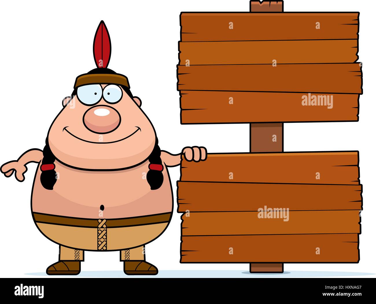 Cartoon Native American Man