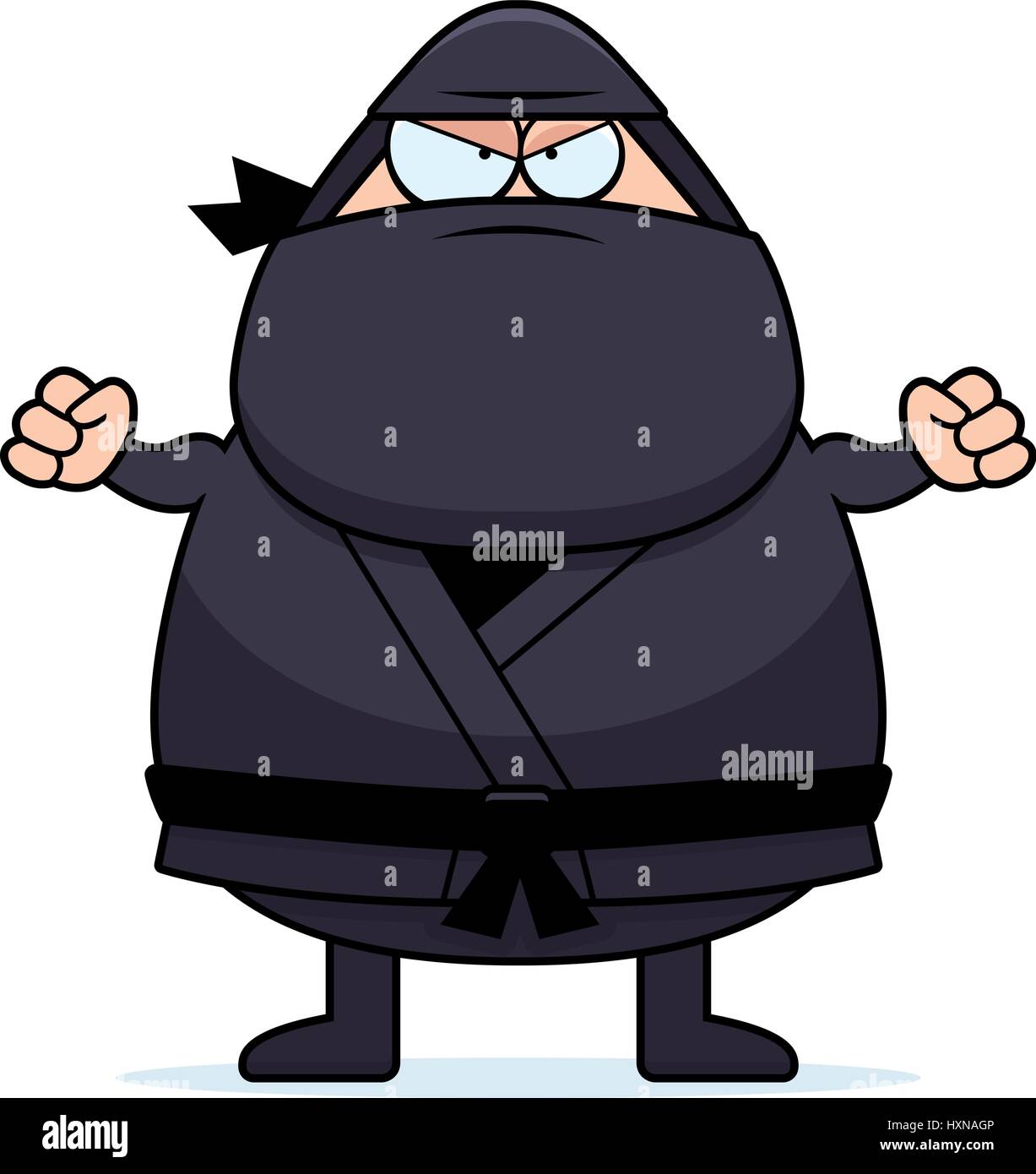 A cartoon illustration of a ninja looking angry Stock Vector Image ...