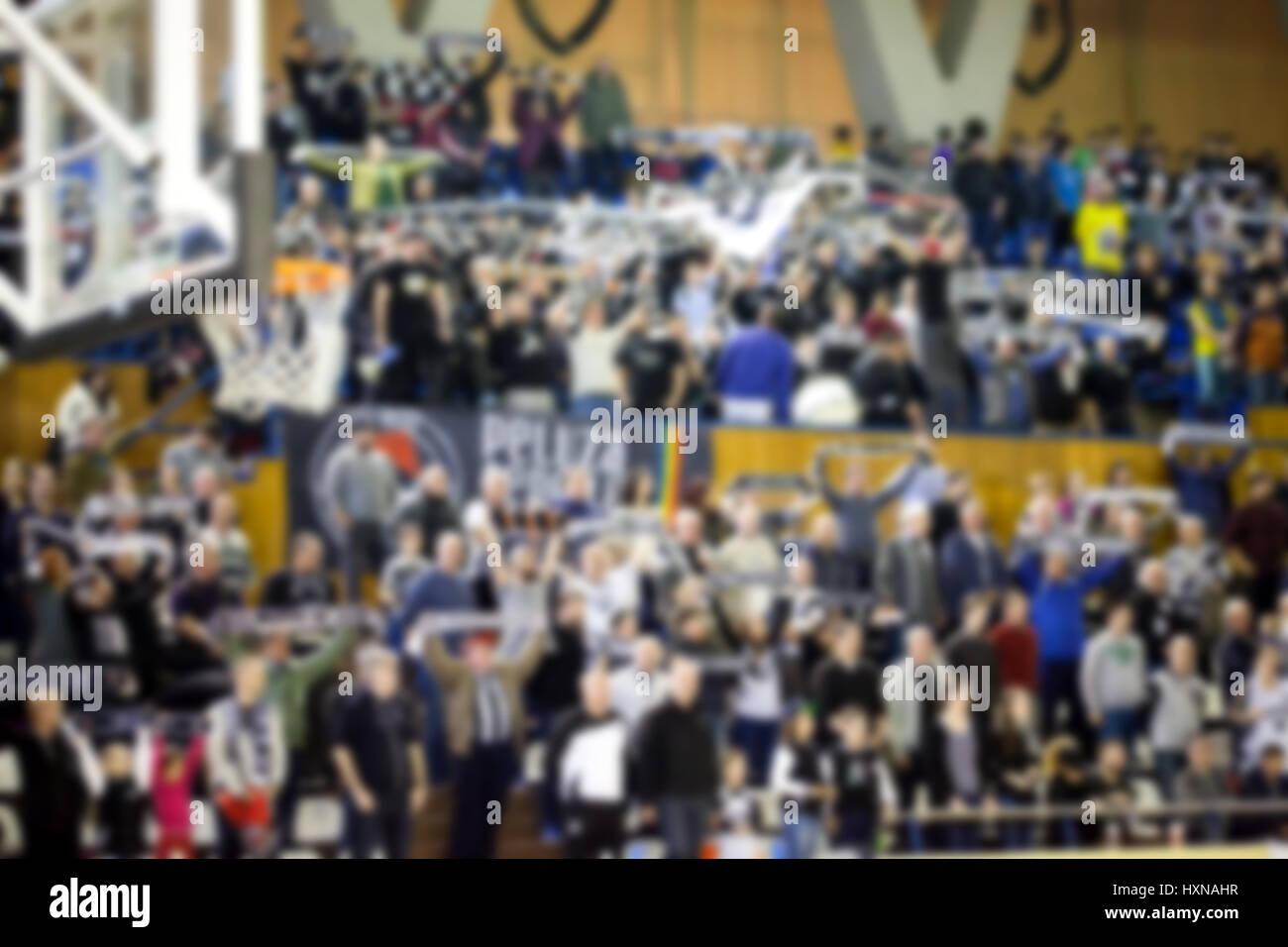 blurred background of crowd of people in a basketball court Stock Photo ...