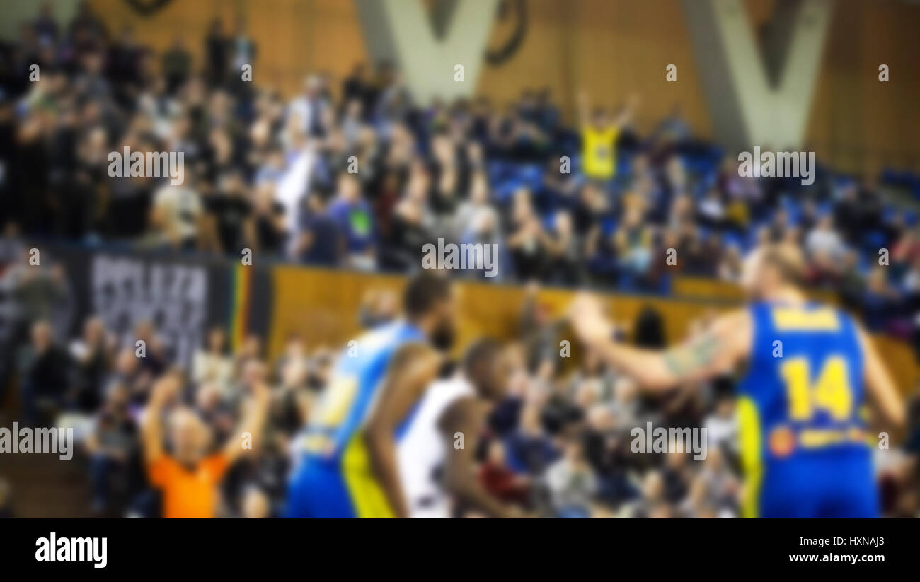 blurred background of crowd of people in a basketball court Stock Photo ...