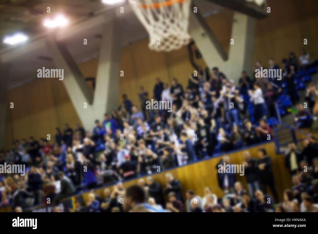 blurred background of crowd of people in a basketball court Stock Photo ...