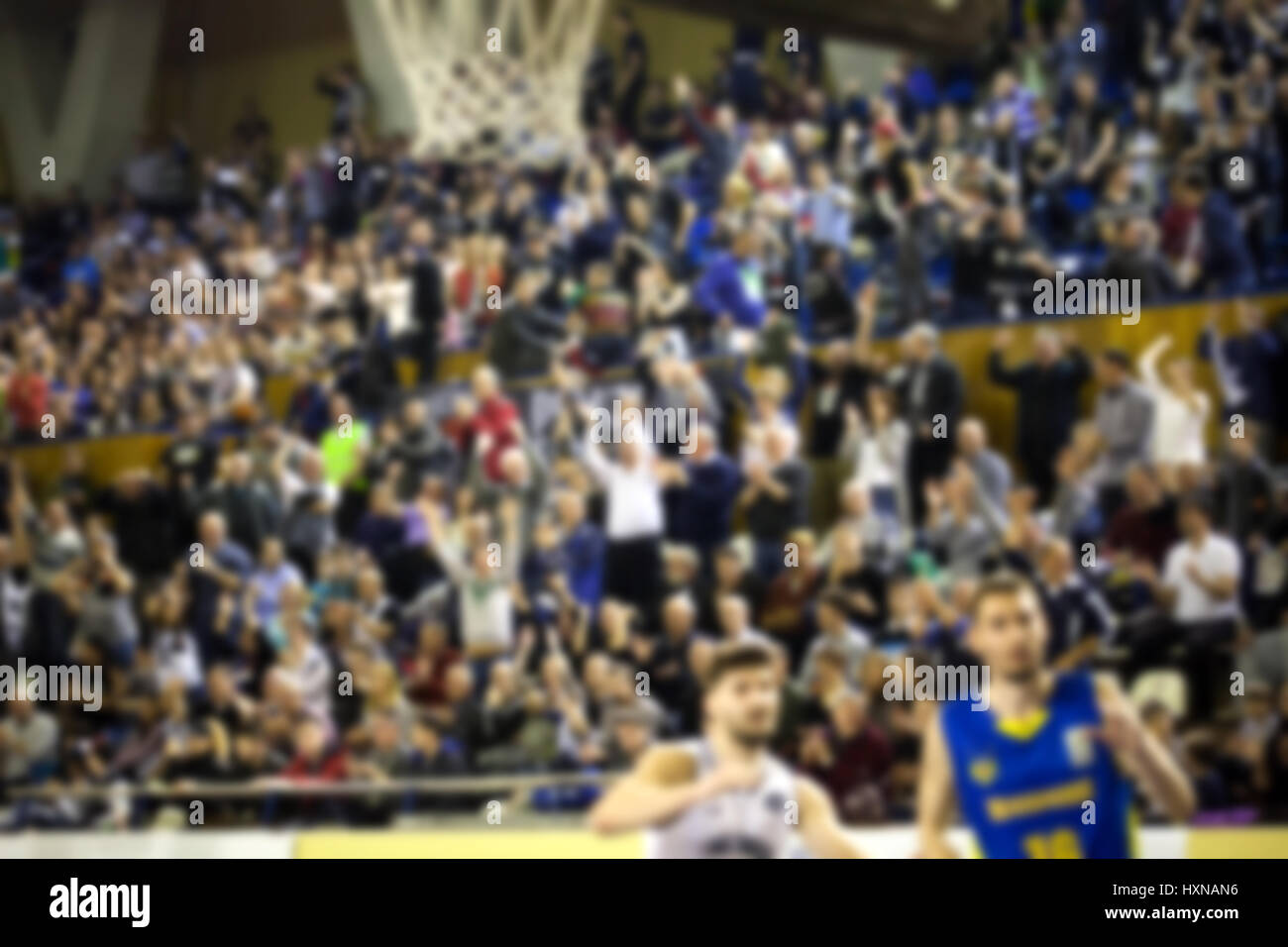 blurred background of crowd of people in a basketball court Stock Photo ...