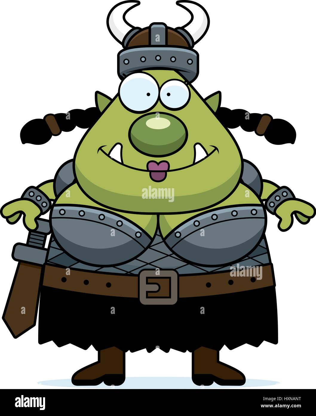 A cartoon illustration of a female orc smiling Stock Vector Image & Art ...