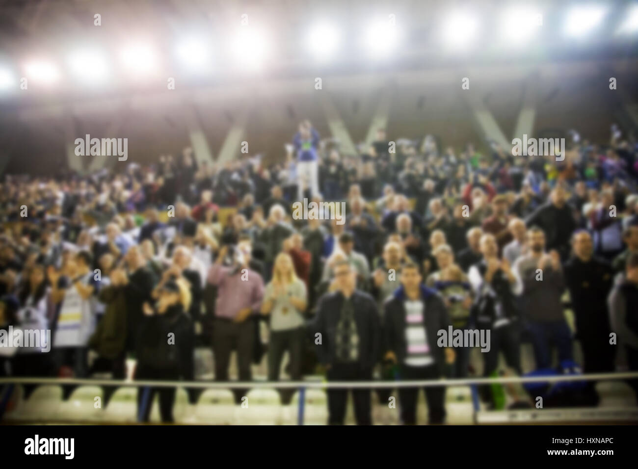 blurred background of crowd of people in a basketball court Stock Photo ...