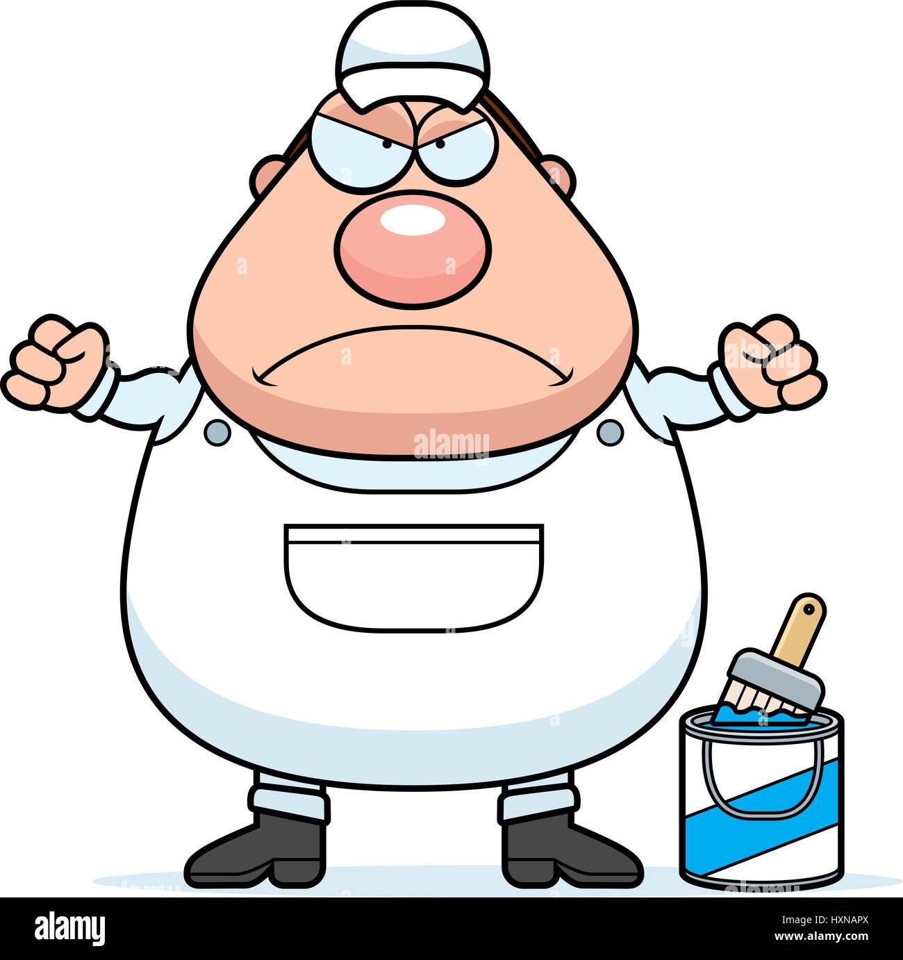 A cartoon illustration of a painter looking angry Stock Vector Image ...
