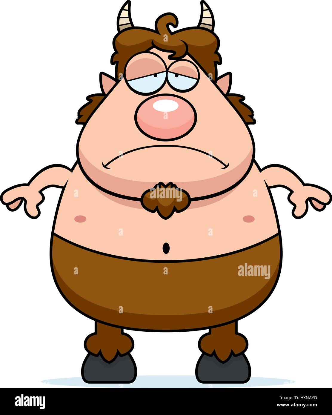 A cartoon illustration of a satyr looking tired Stock Vector Image ...