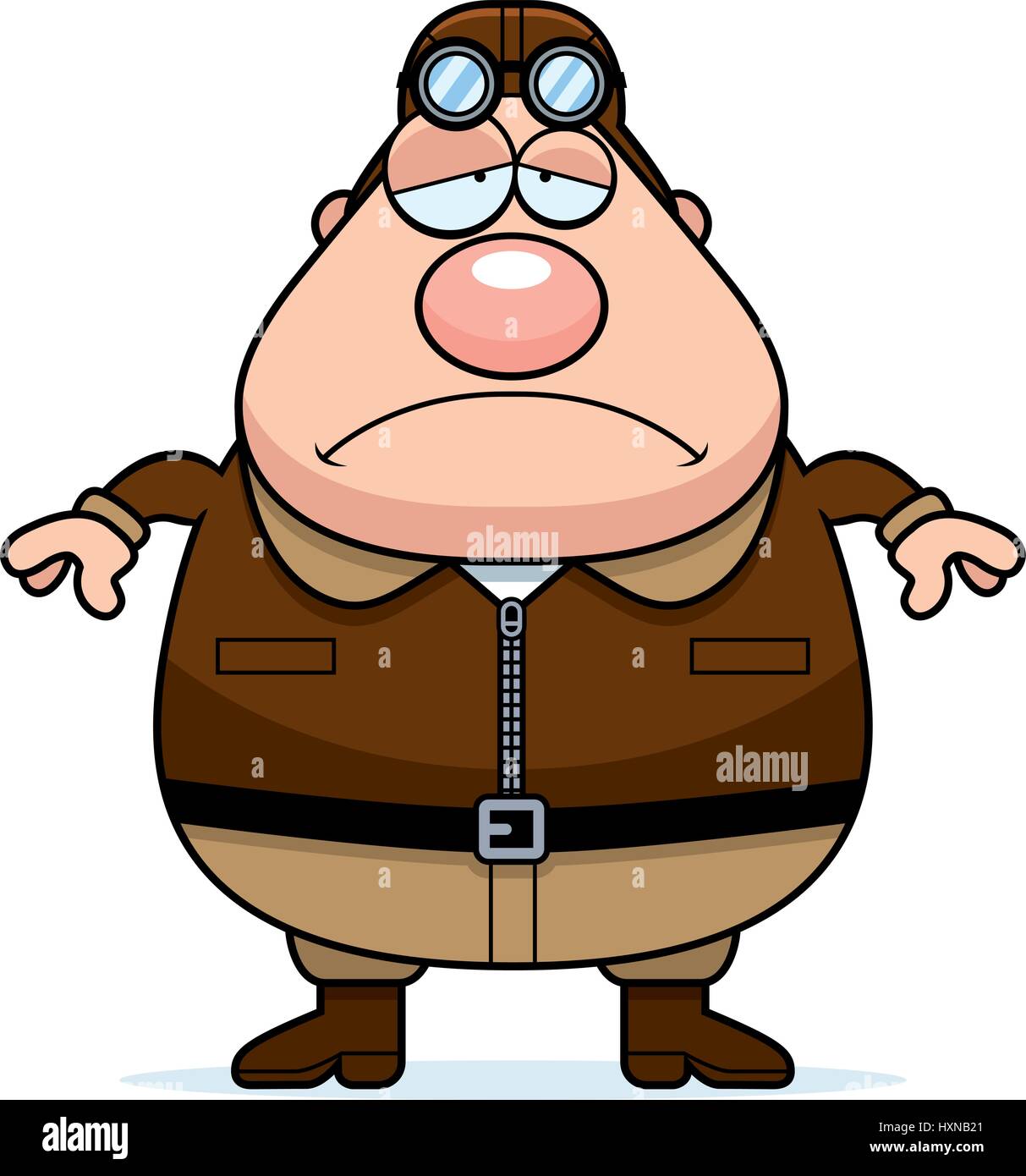 A cartoon illustration of a pilot looking sad Stock Vector Image & Art ...