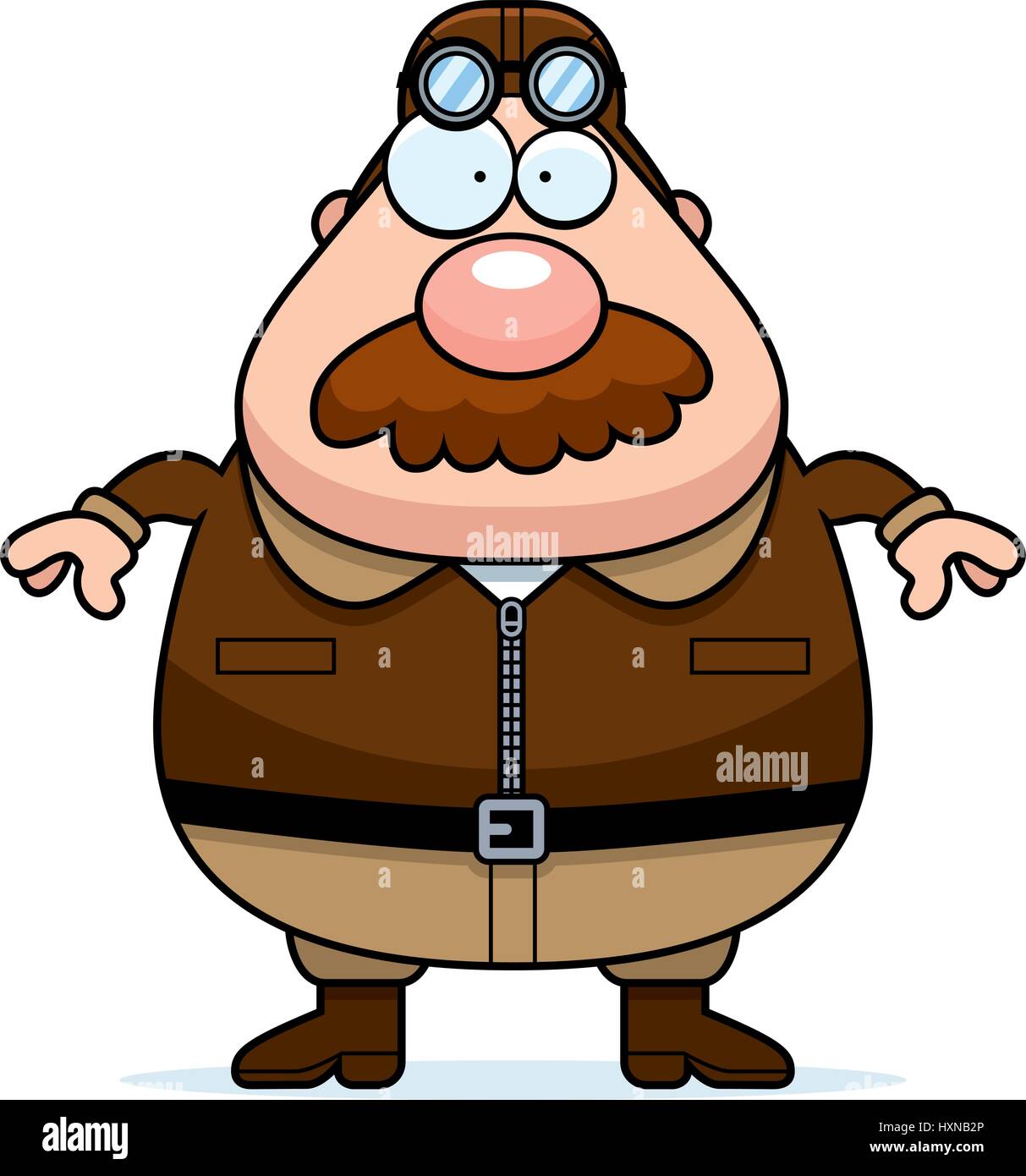 A cartoon illustration of a pilot with a mustache Stock Vector Image ...