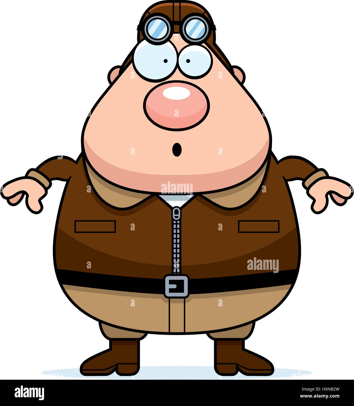 A cartoon illustration of a pilot looking surprised Stock Vector Image ...