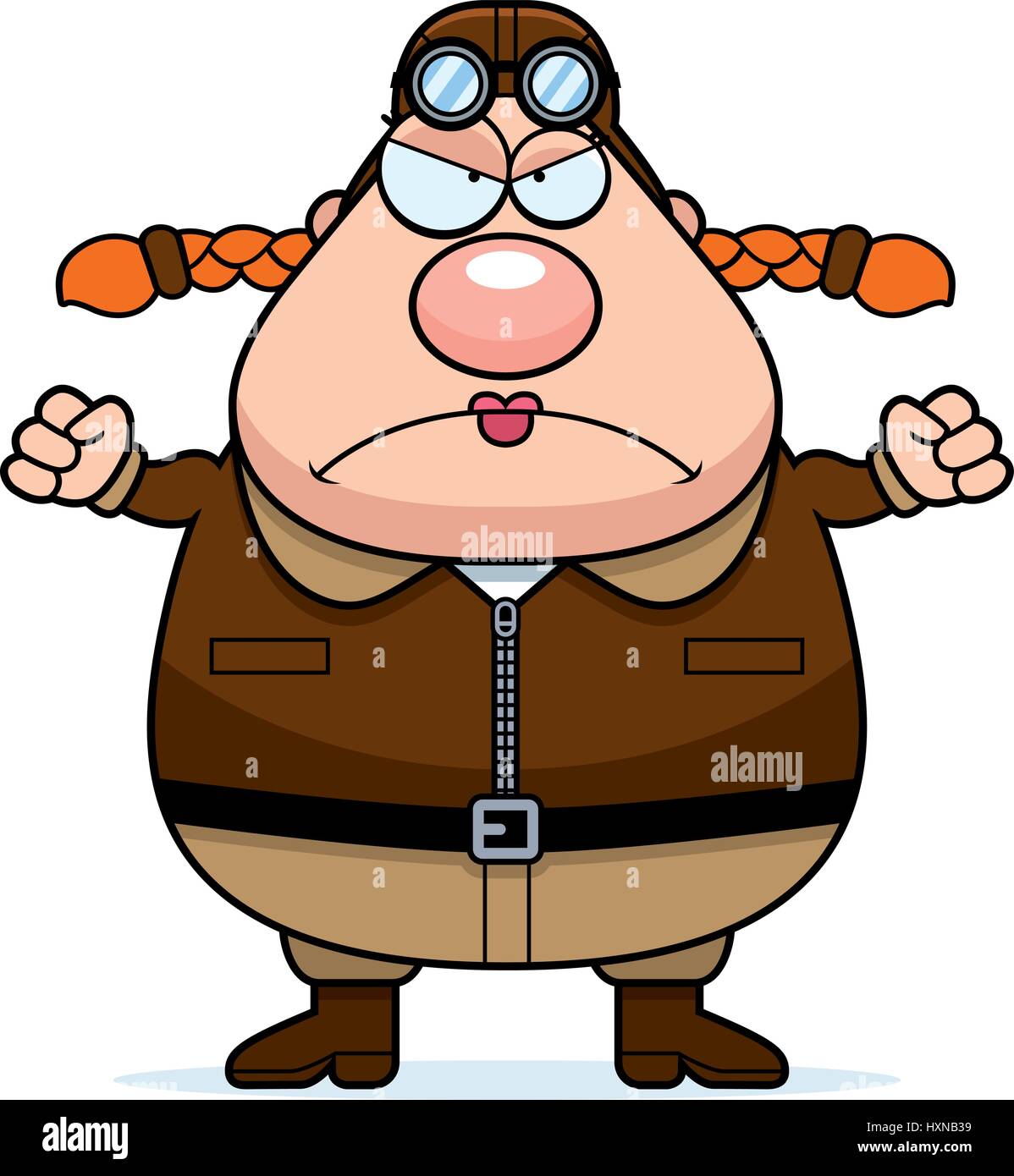 A cartoon illustration of a pilot looking angry Stock Vector Image ...