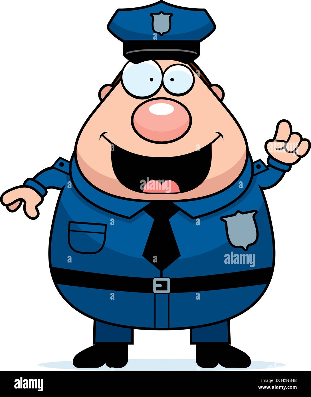 A cartoon illustration of an police officer with an idea Stock Vector ...