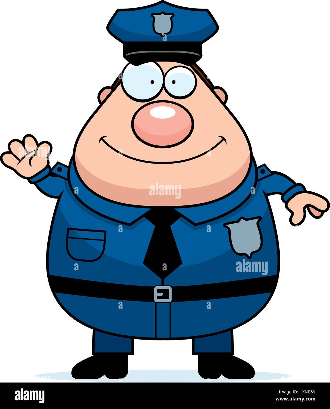 A cartoon illustration of an police officer waving Stock Vector Image ...