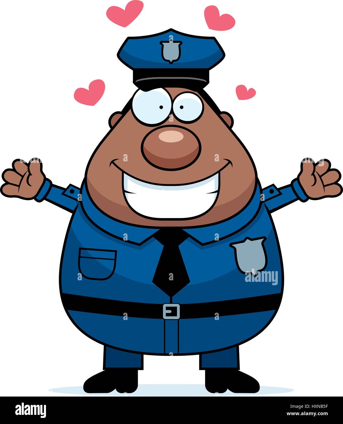A cartoon illustration of an police officer ready to give a hug Stock ...