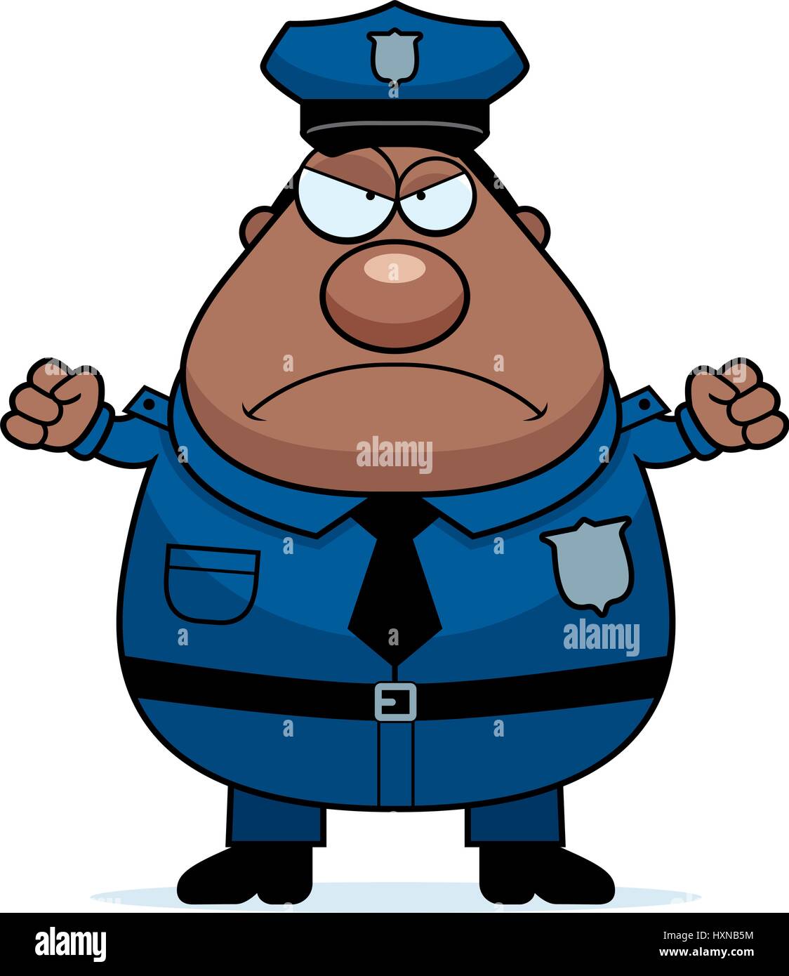 A cartoon illustration of an police officer looking angry Stock Vector ...