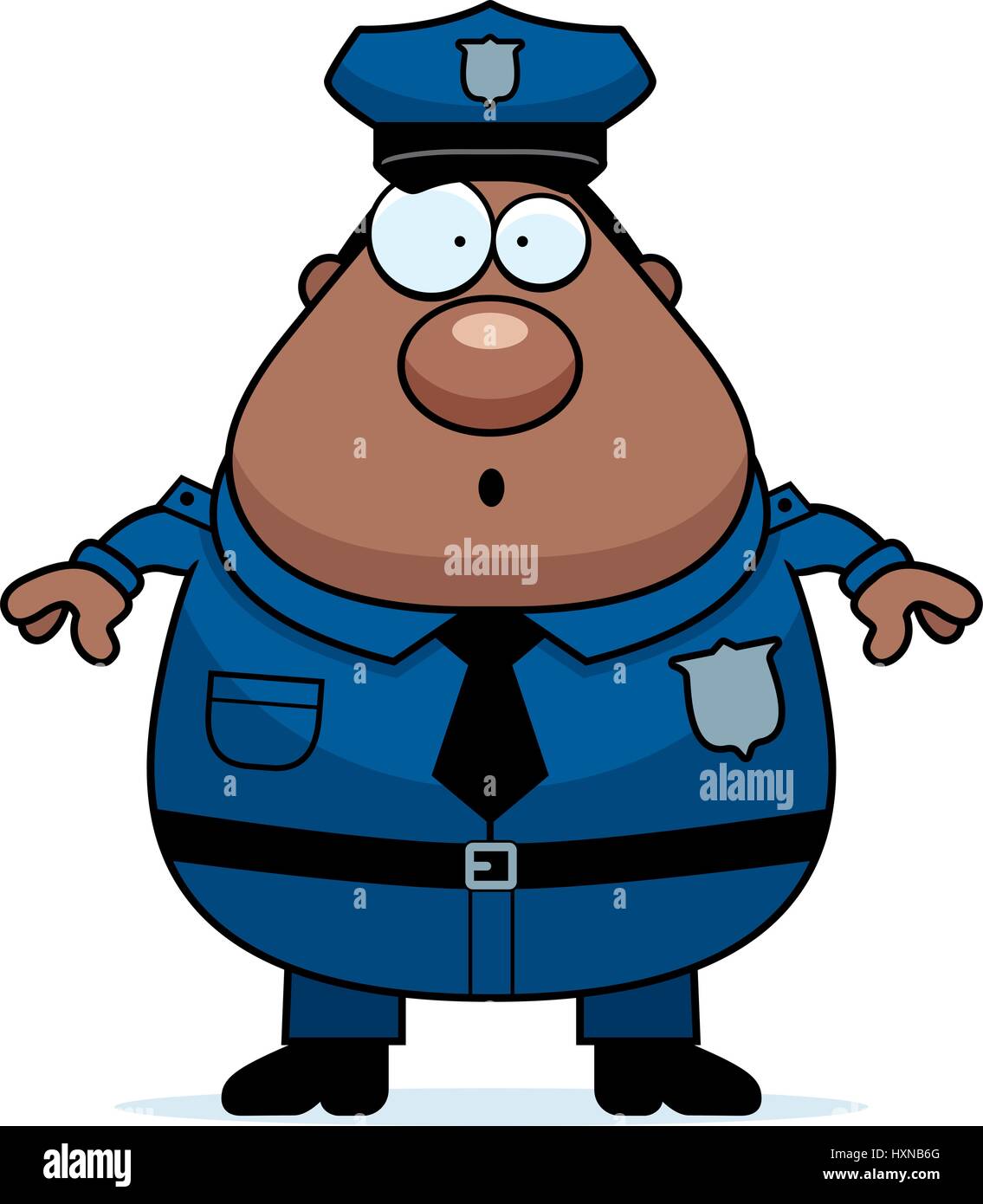 A cartoon illustration of an police officer looking surprised Stock ...