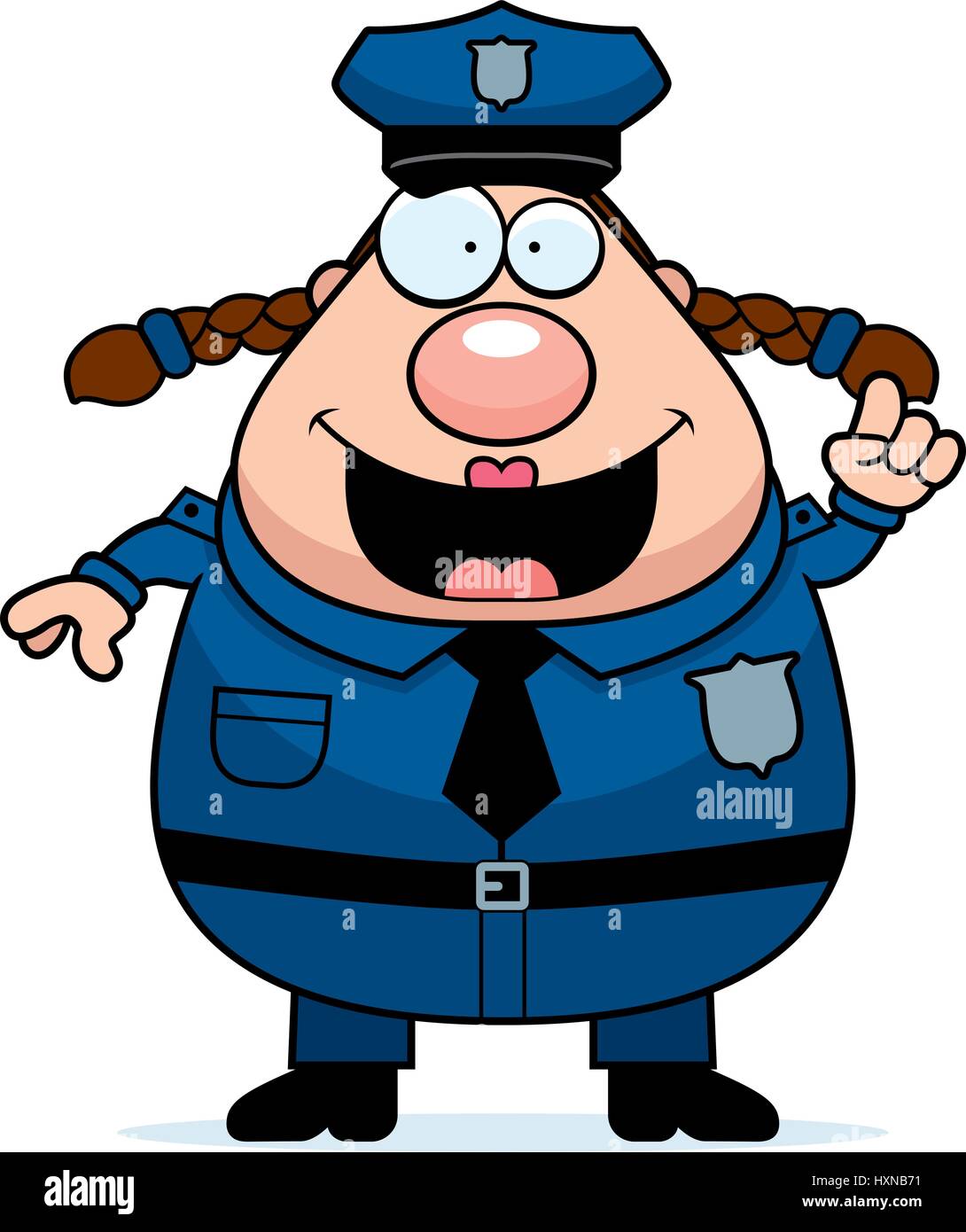 A cartoon illustration of a police woman with an idea Stock Vector ...
