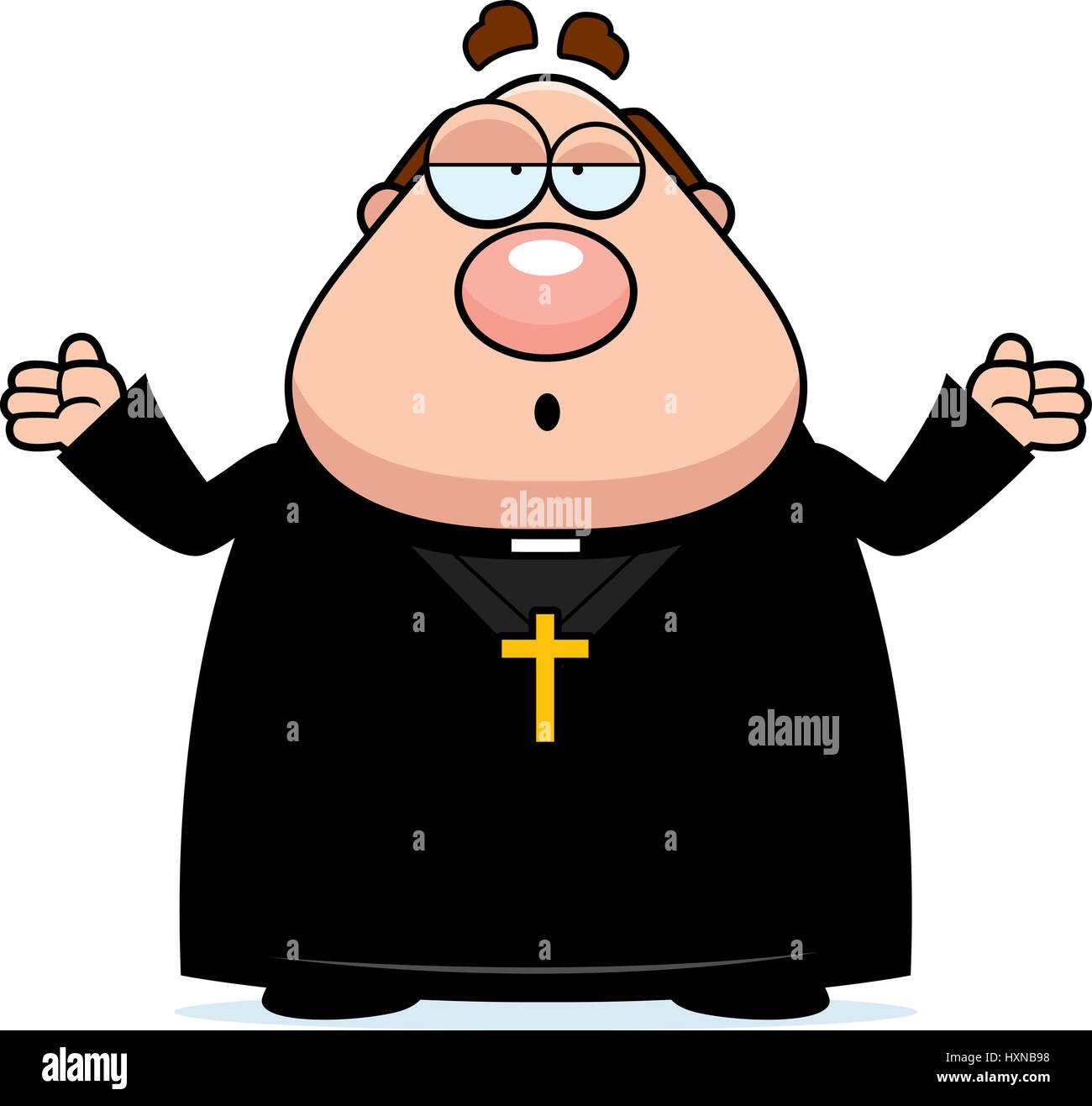 A cartoon illustration of a priest looking confused Stock Vector Image ...