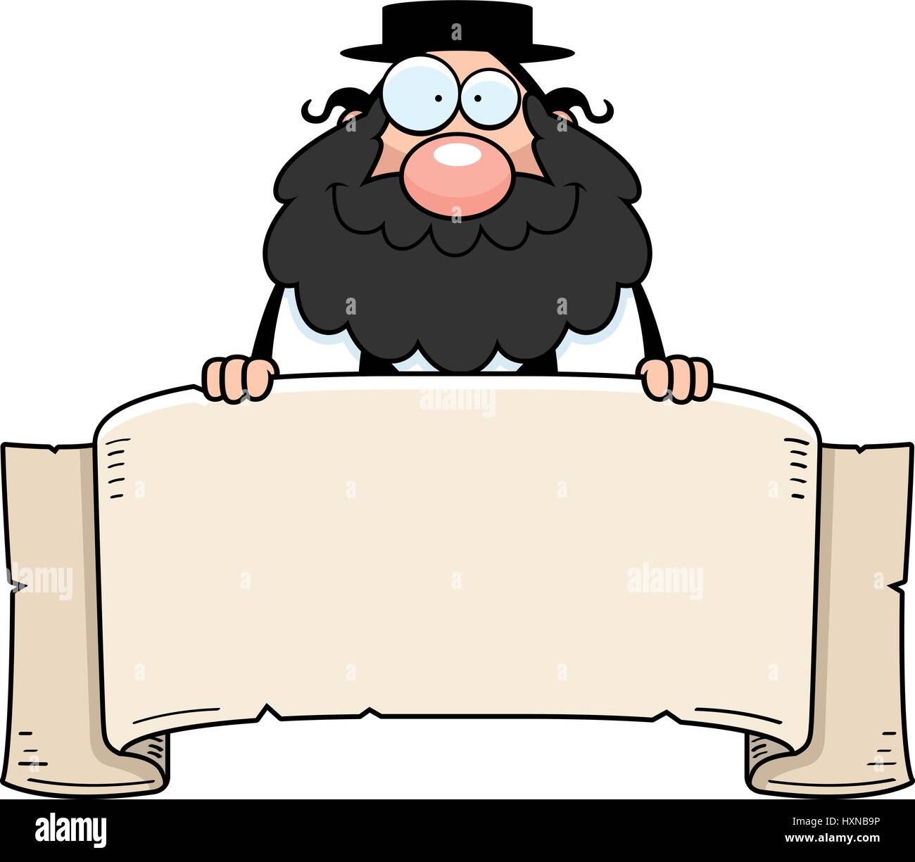 A cartoon illustration of a rabbi with a banner Stock Vector Image ...