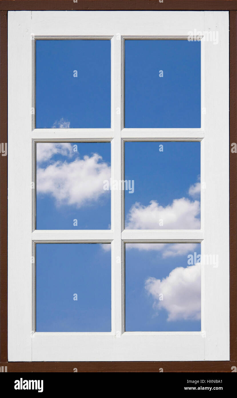Mirror window reflecting blue sky with cloud Stock Photo - Alamy