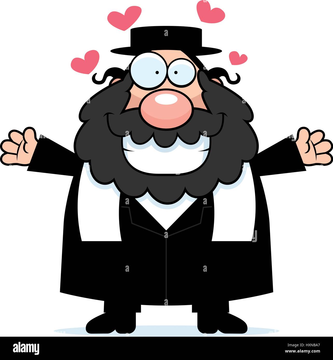 A cartoon illustration of a rabbi ready to give a hug Stock Vector ...