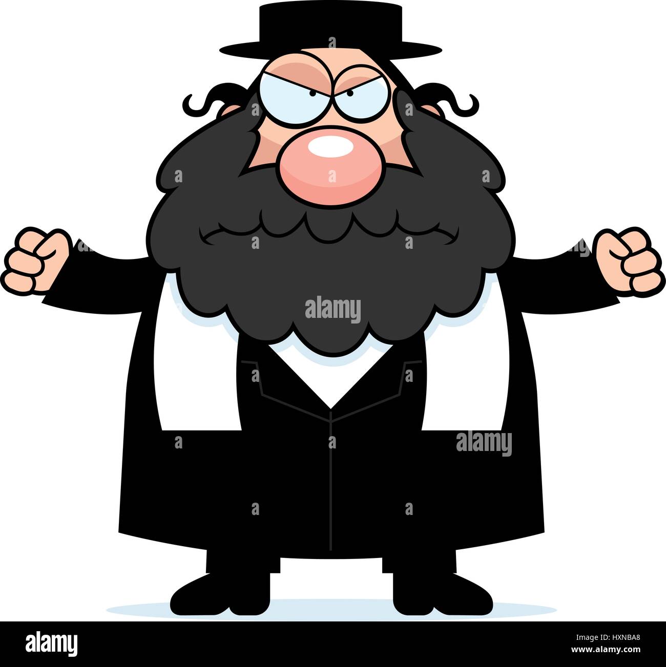 A cartoon illustration of a rabbi looking angry Stock Vector Image ...
