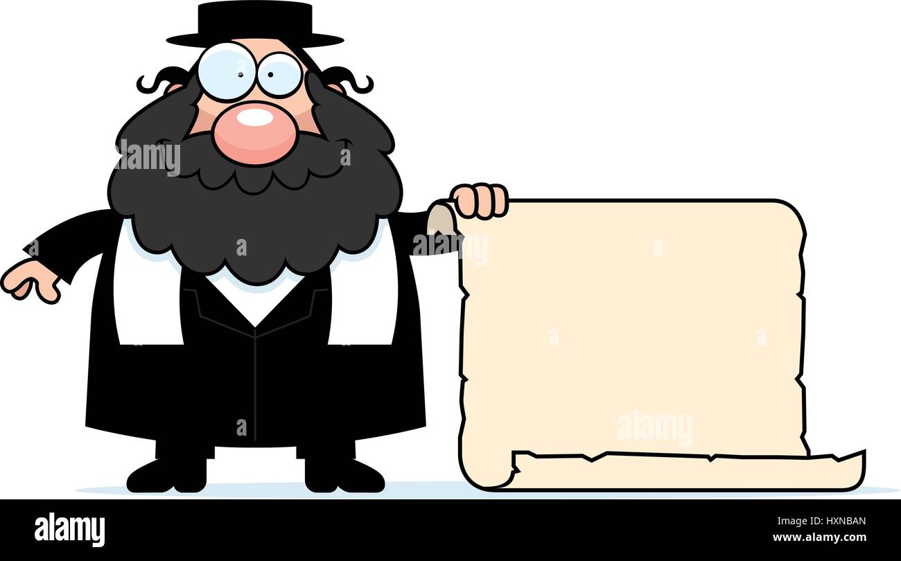 A cartoon illustration of a rabbi with a sign Stock Vector Image & Art ...