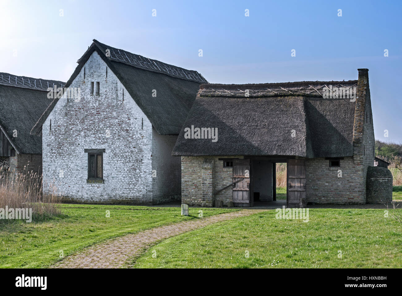 Reconstructed 15th century smokehouse of medieval fishing village ...