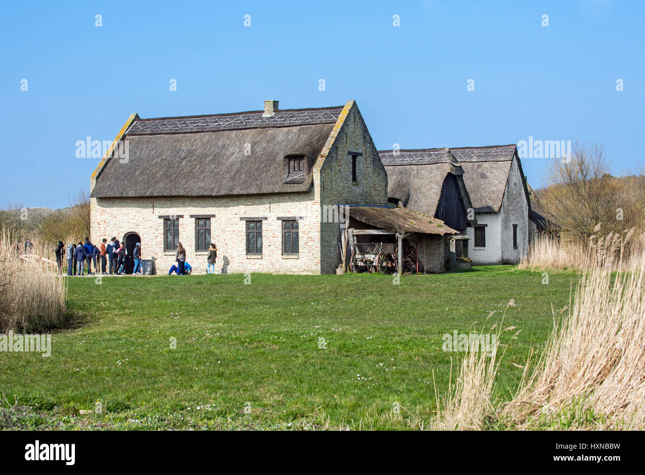 Reconstructed 15th century fishermen cottages of medieval fishing ...