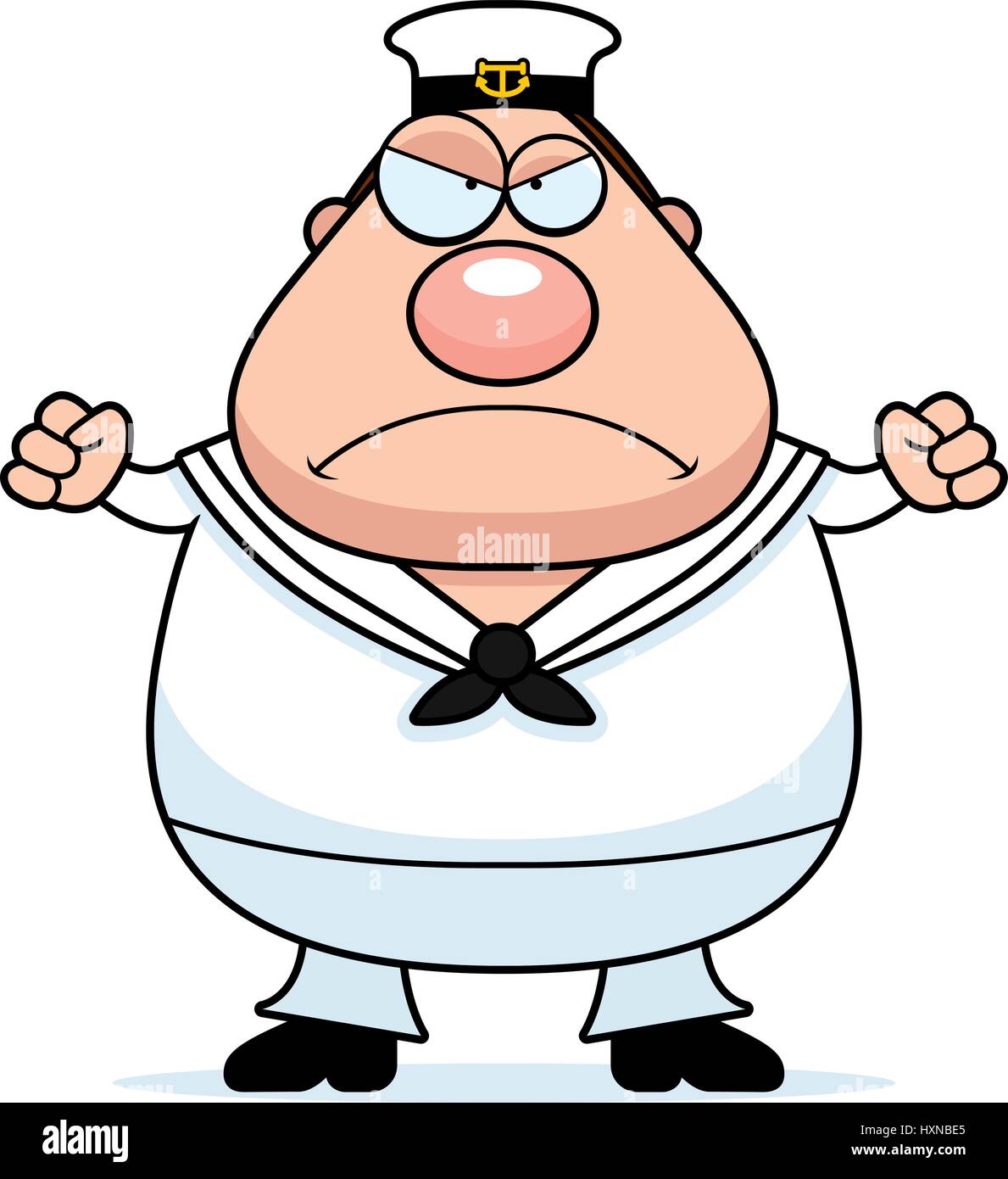 A cartoon illustration of a sailor looking angry Stock Vector Image ...