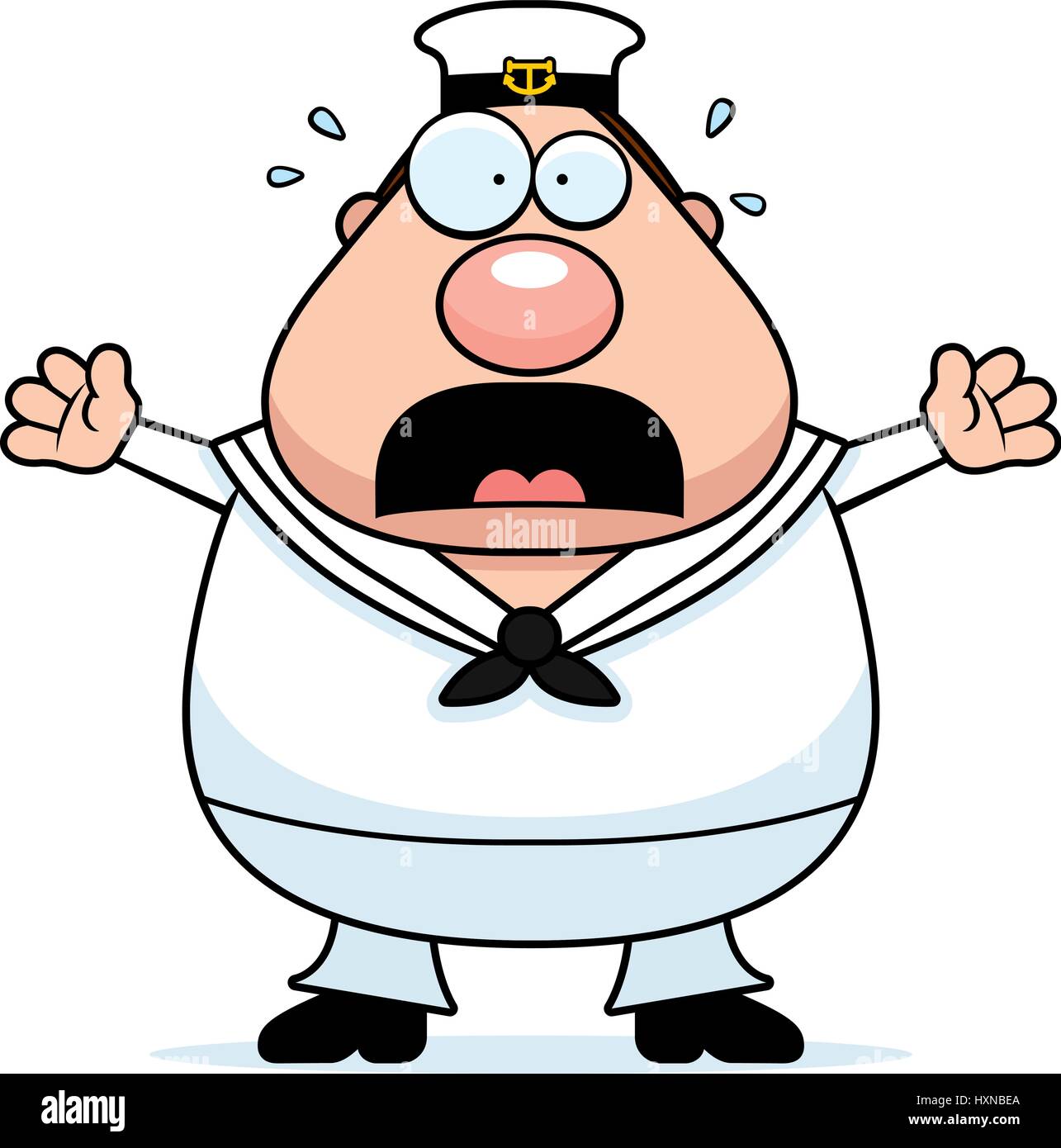 A cartoon illustration of a sailor looking scared Stock Vector Image ...