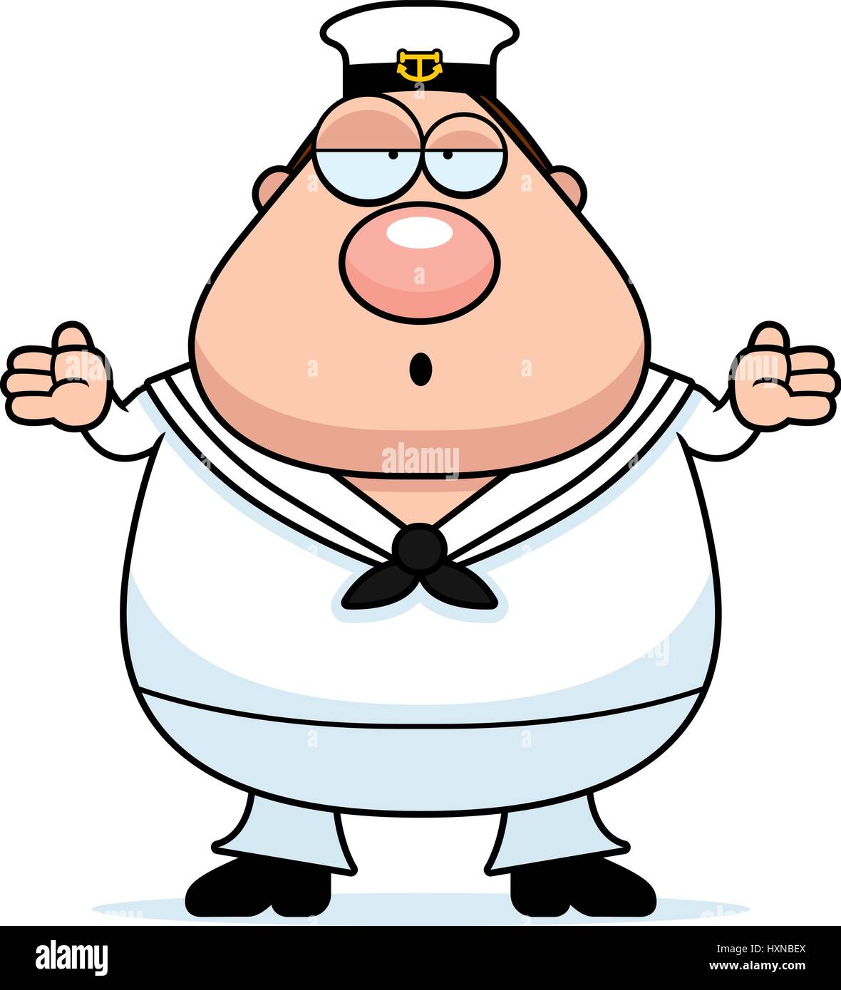 A cartoon illustration of a sailor looking confused Stock Vector Image ...