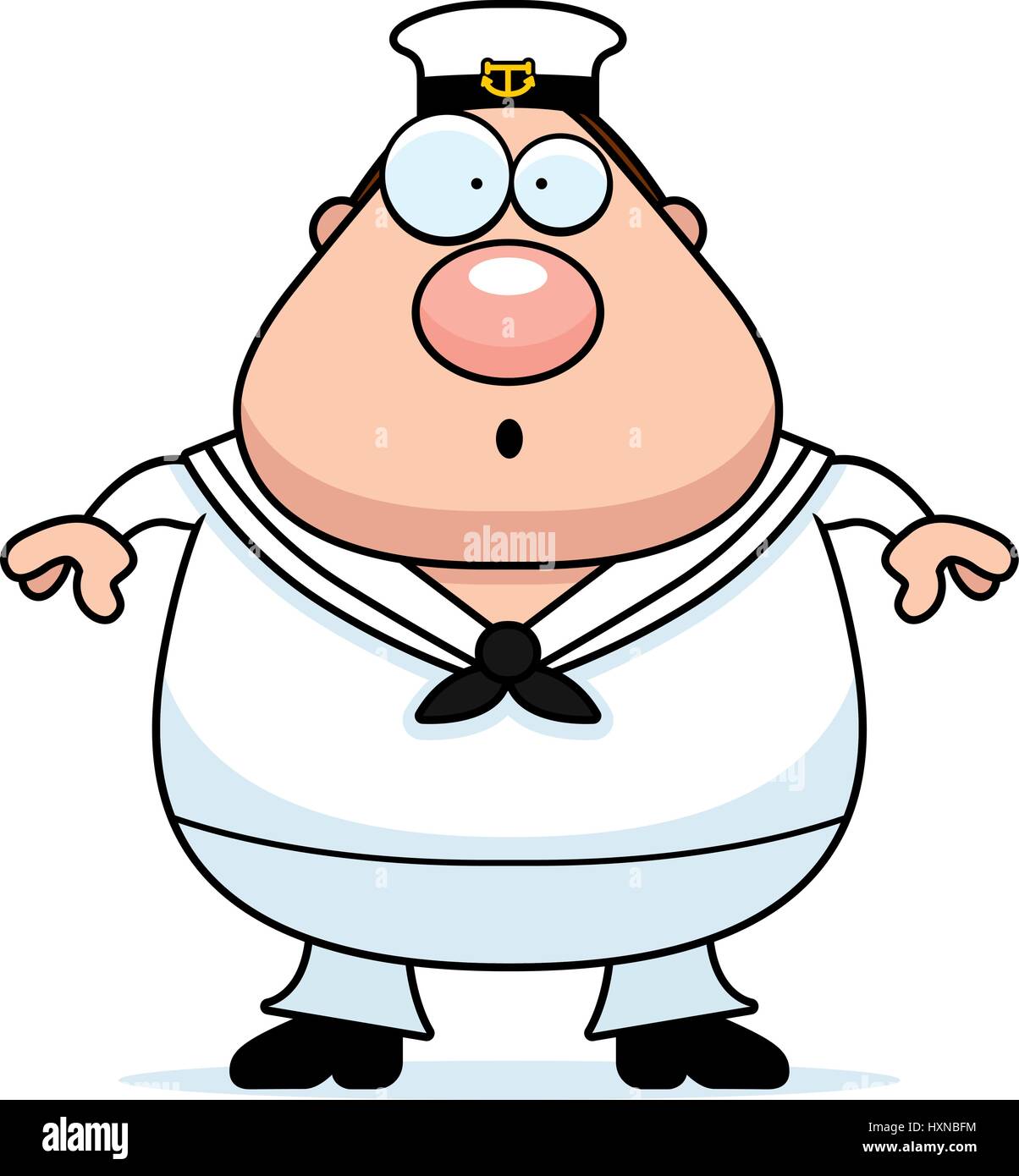 A cartoon illustration of a sailor looking surprised Stock Vector Image ...