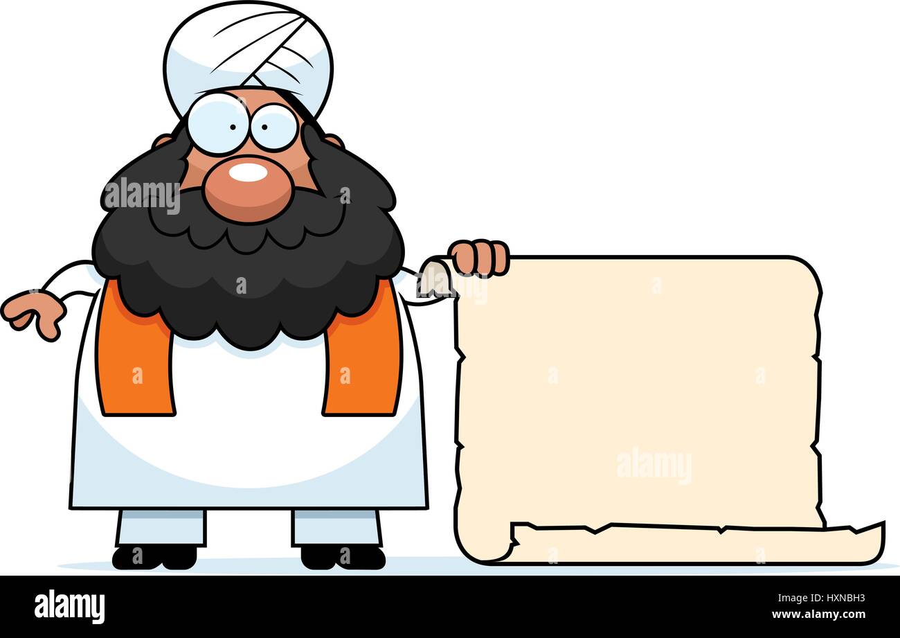 A cartoon illustration of a Sikh with a sign Stock Vector Image & Art ...