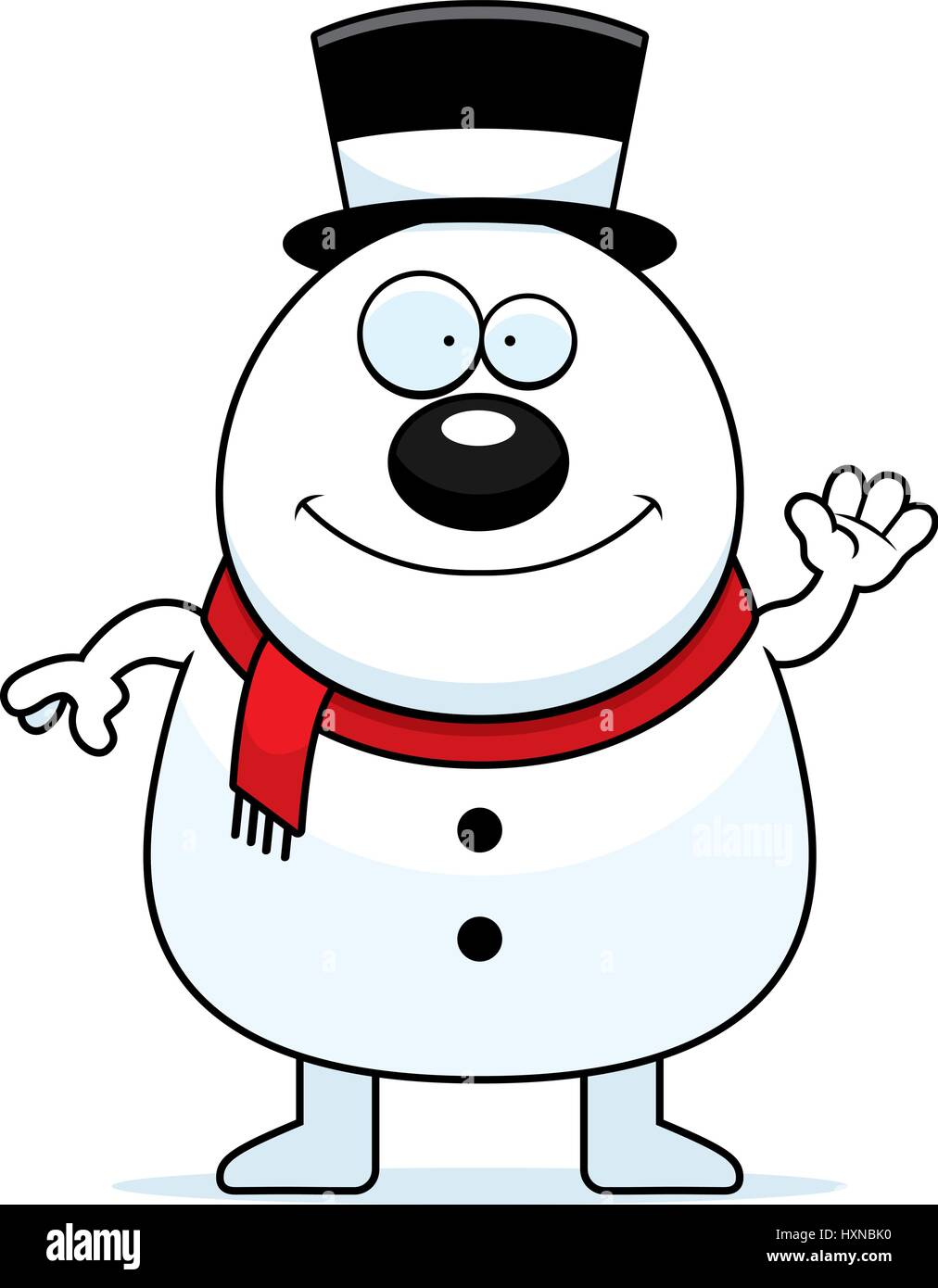 A cartoon illustration of a snowman waving Stock Vector Image & Art - Alamy