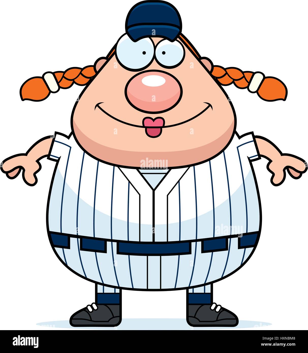 A cartoon illustration of a softball player smiling Stock Vector Image ...