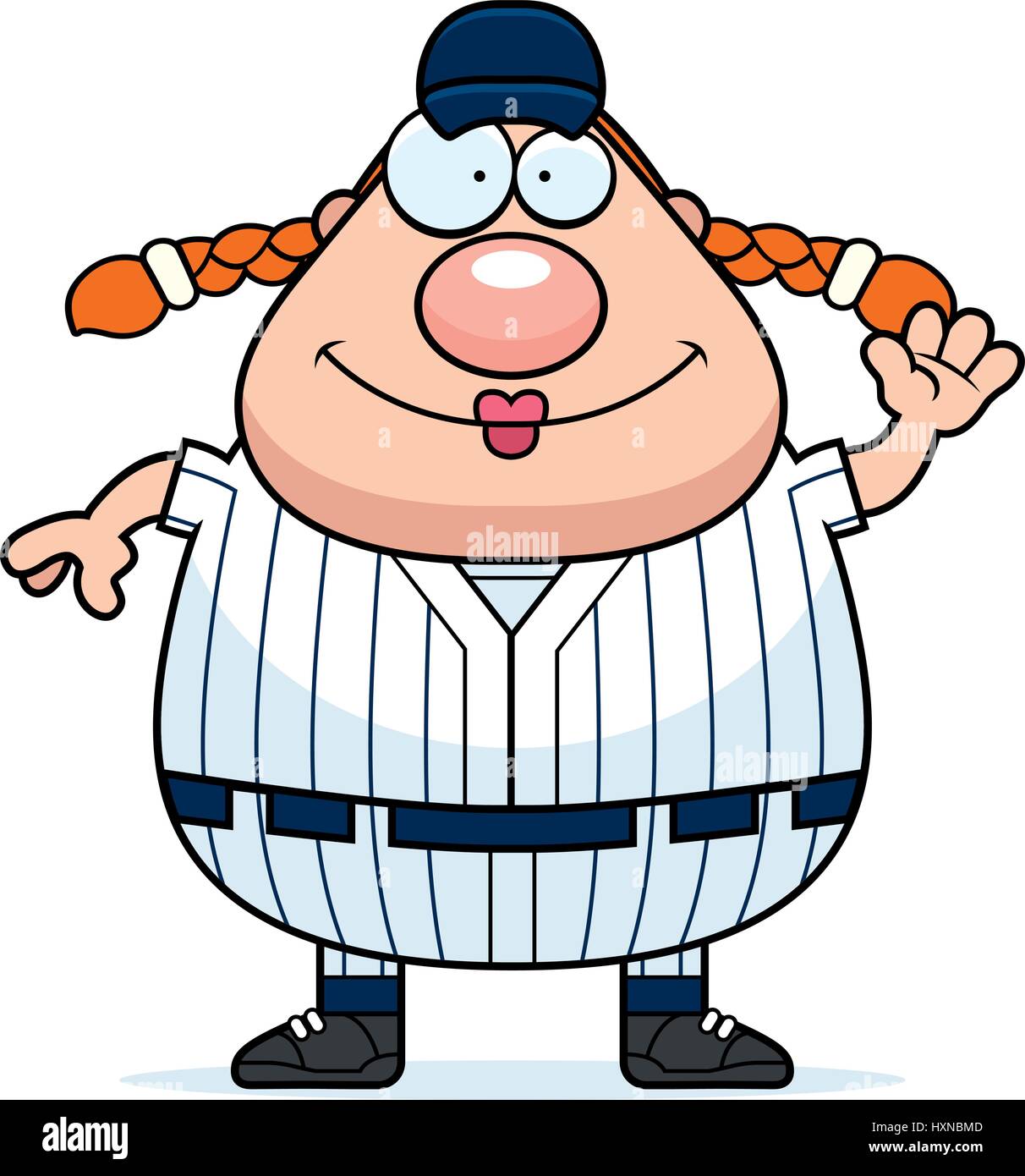 A cartoon illustration of a softball player waving Stock Vector Image ...