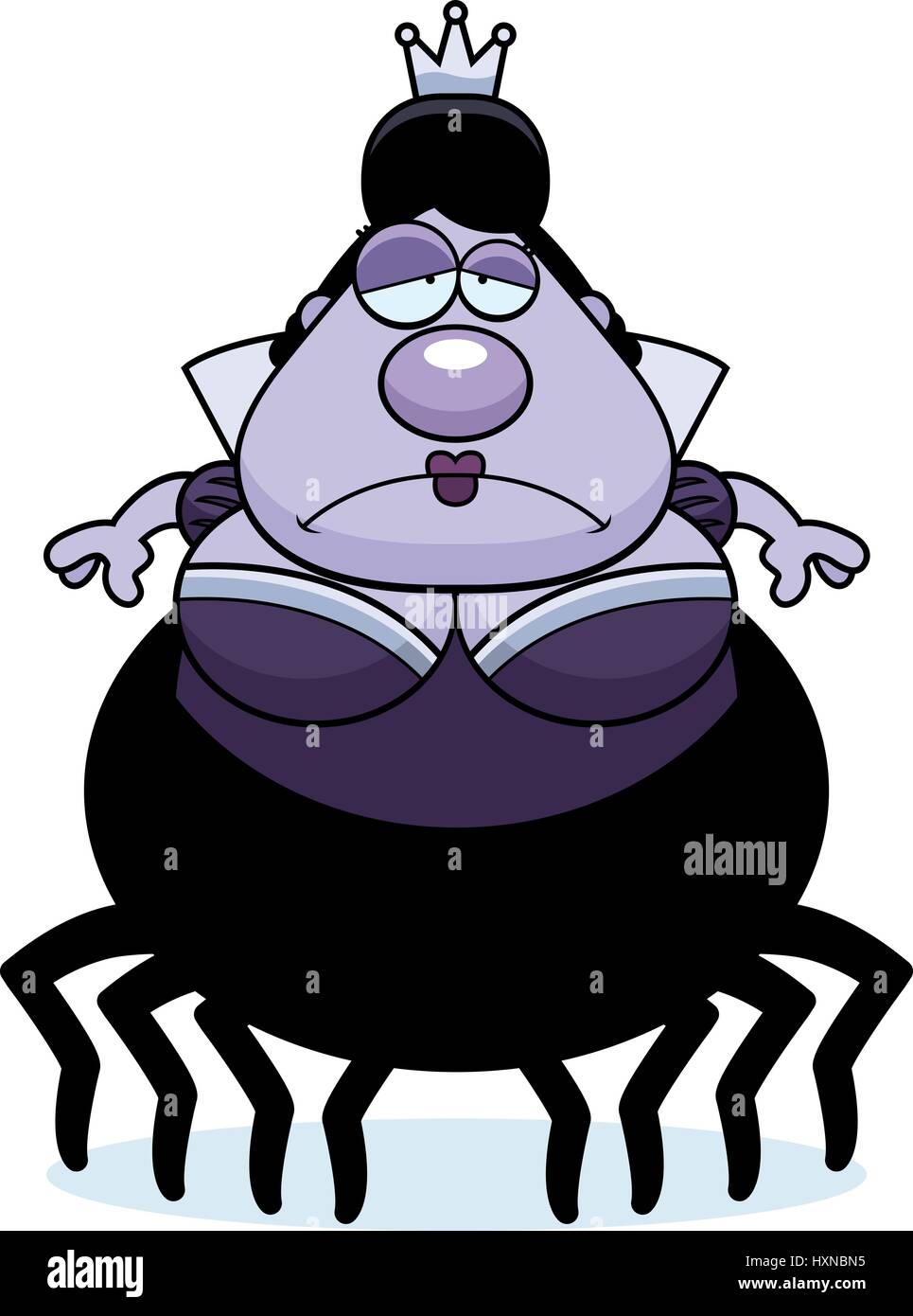 A cartoon illustration of a spider queen looking sad Stock Vector Image ...