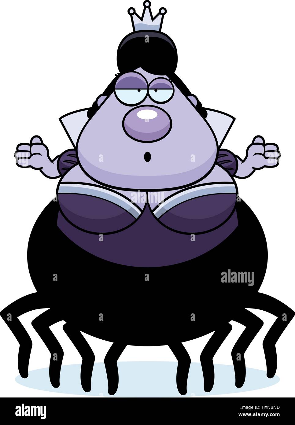 A cartoon illustration of a spider queen looking confused Stock Vector ...