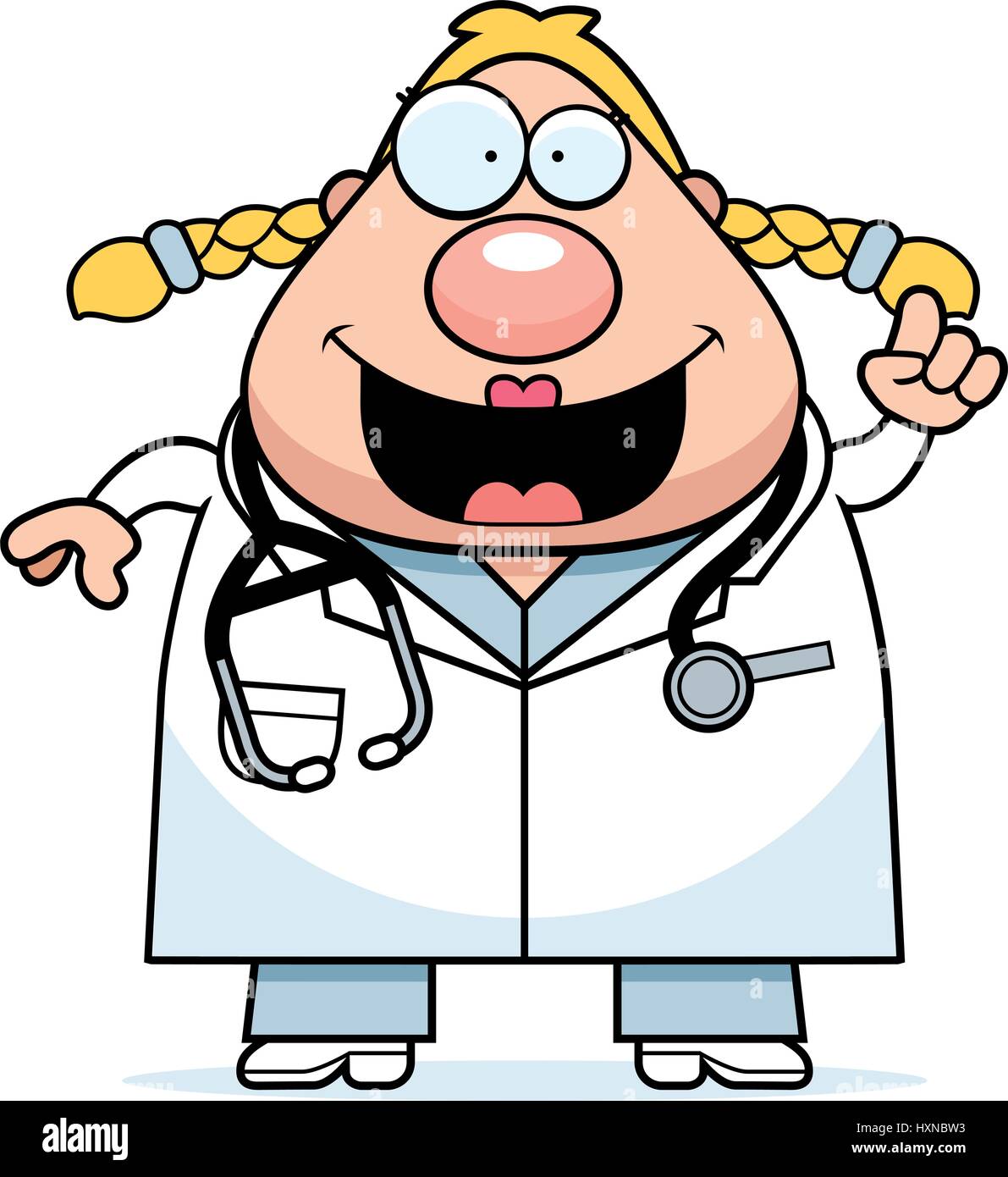 A cartoon illustration of a doctor with an idea Stock Vector Image ...