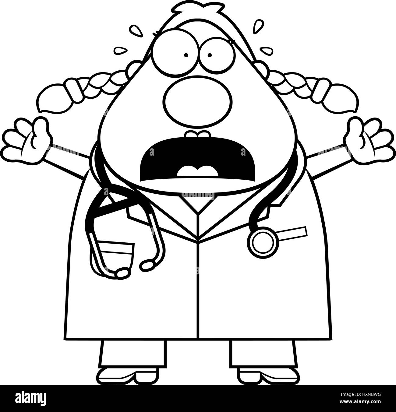 A cartoon illustration of a doctor looking scared Stock Vector Image ...