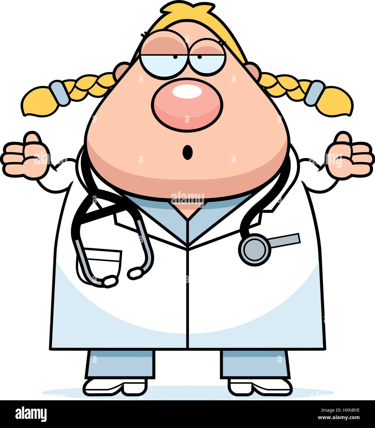 A cartoon illustration of a doctor looking confused Stock Vector Image ...