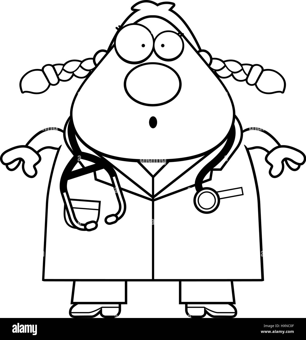 A cartoon illustration of a doctor looking surprised Stock Vector Image ...