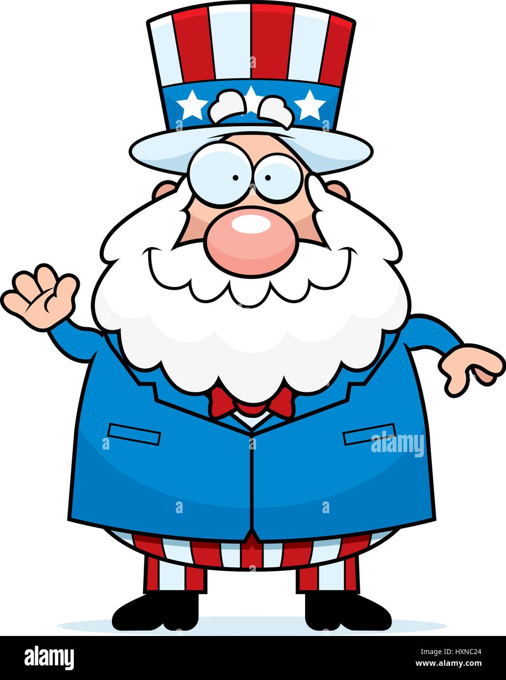 A cartoon illustration of a patriotic man waving and smiling Stock ...