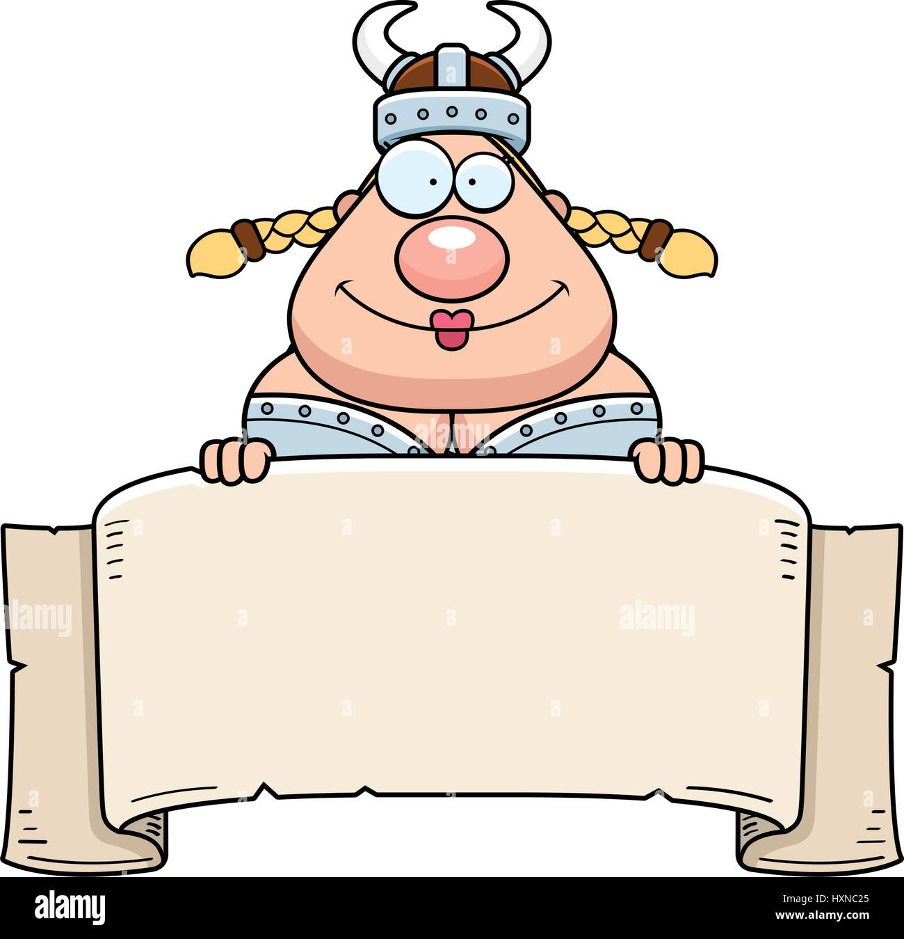 A cartoon illustration of a Valkyrie with a banner Stock Vector Image ...