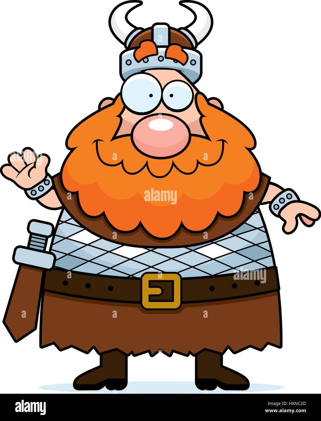 A cartoon illustration of a Viking waving and smiling Stock Vector ...